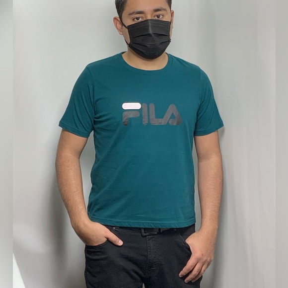 Fila | Shirts | Mens Fila Dk Teal White Black Short Sleeve Tee Shirt ...